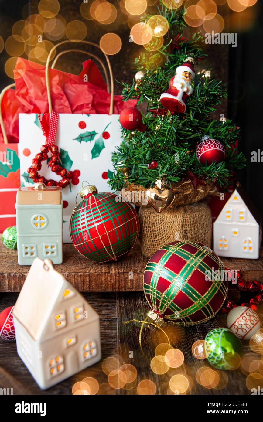 Colorful wrapped presents for a Merry Christmas Stock Photo - Alamy