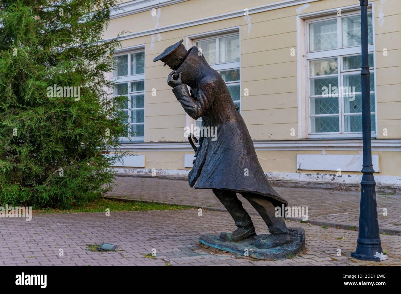 TAGANROG, RUSSIA - CIRCA AUGUST 2020: The Monument to The Man in a Case based on the story of ...