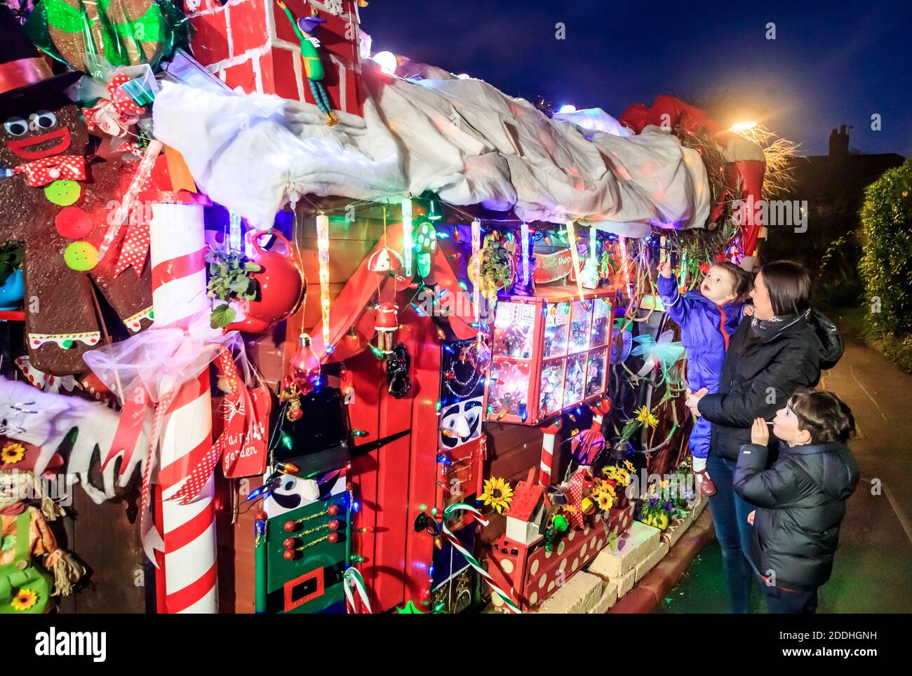(Parental permission given) A family outside the home of Rod and May ...