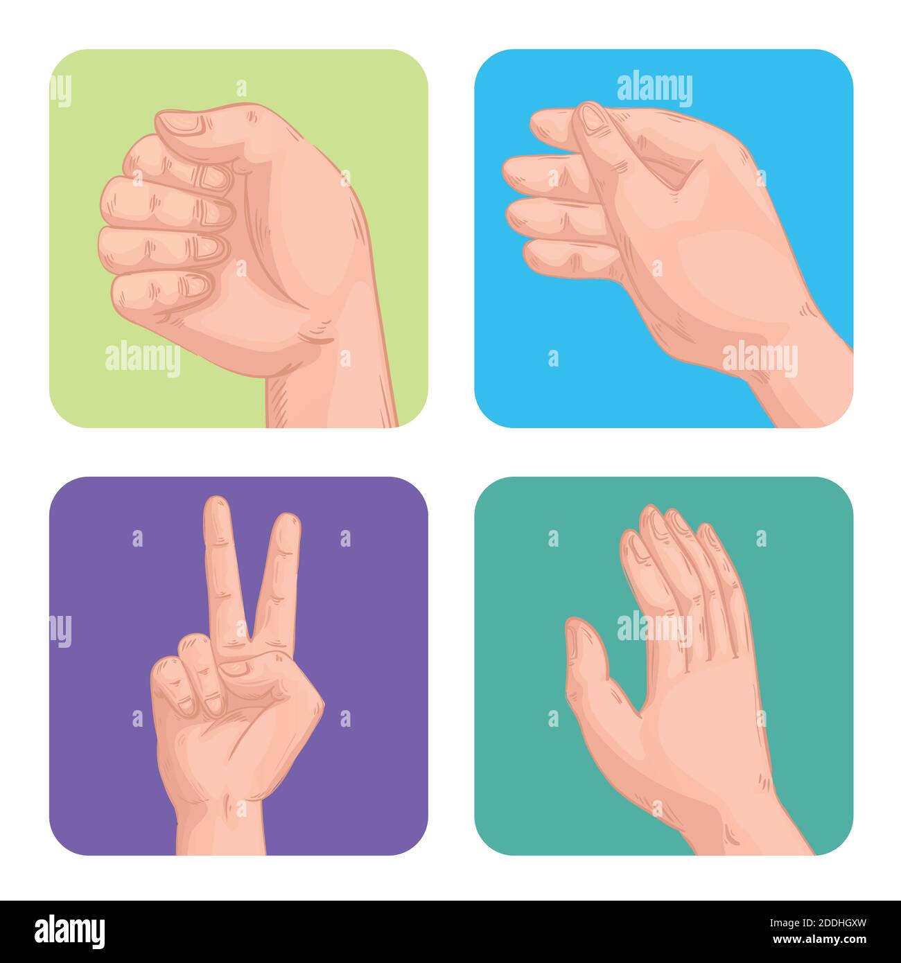 four hands humans set symbols icons Stock Vector Image & Art - Alamy