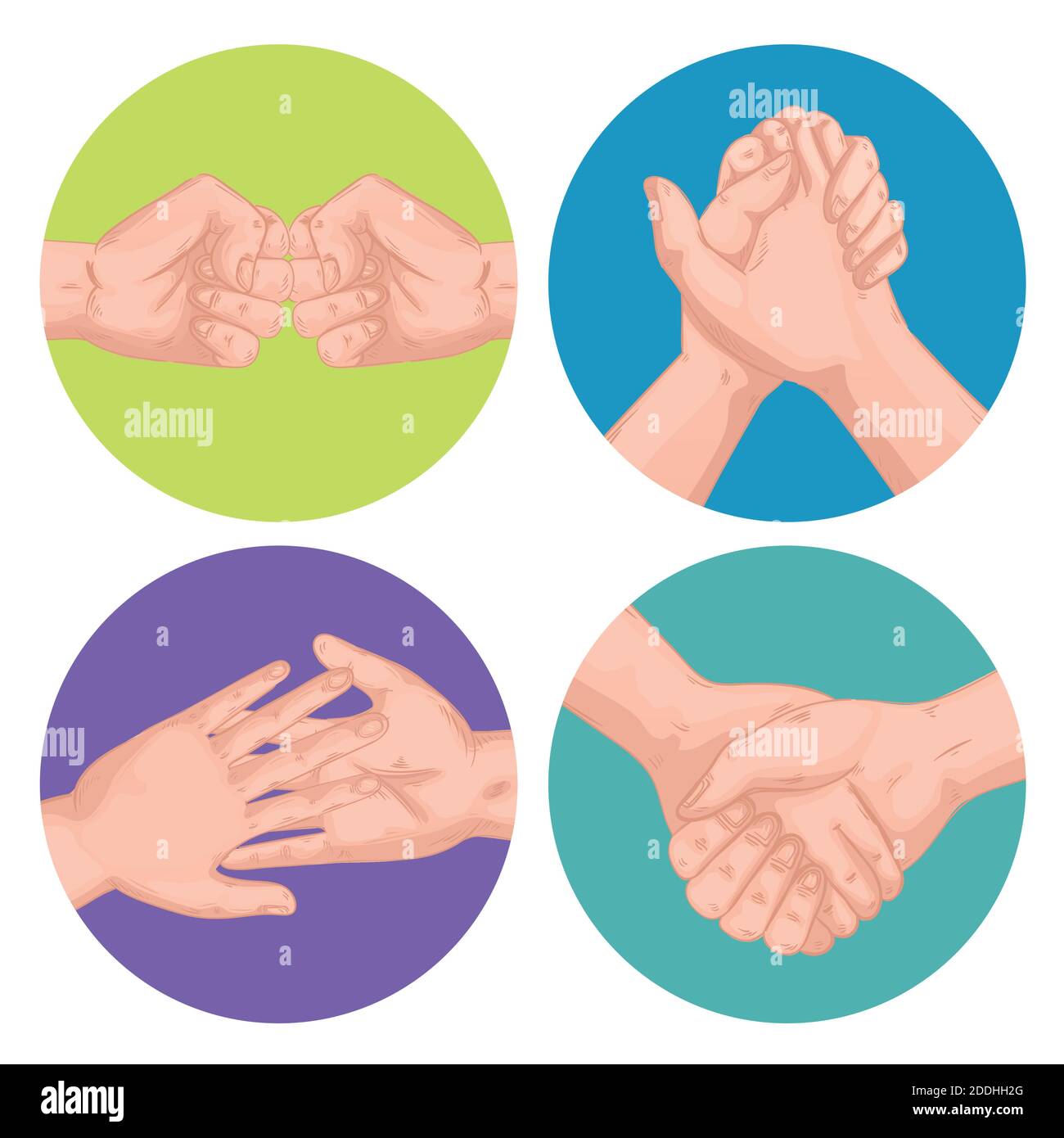 handshakes greeting expressions set icons Stock Vector Image & Art - Alamy