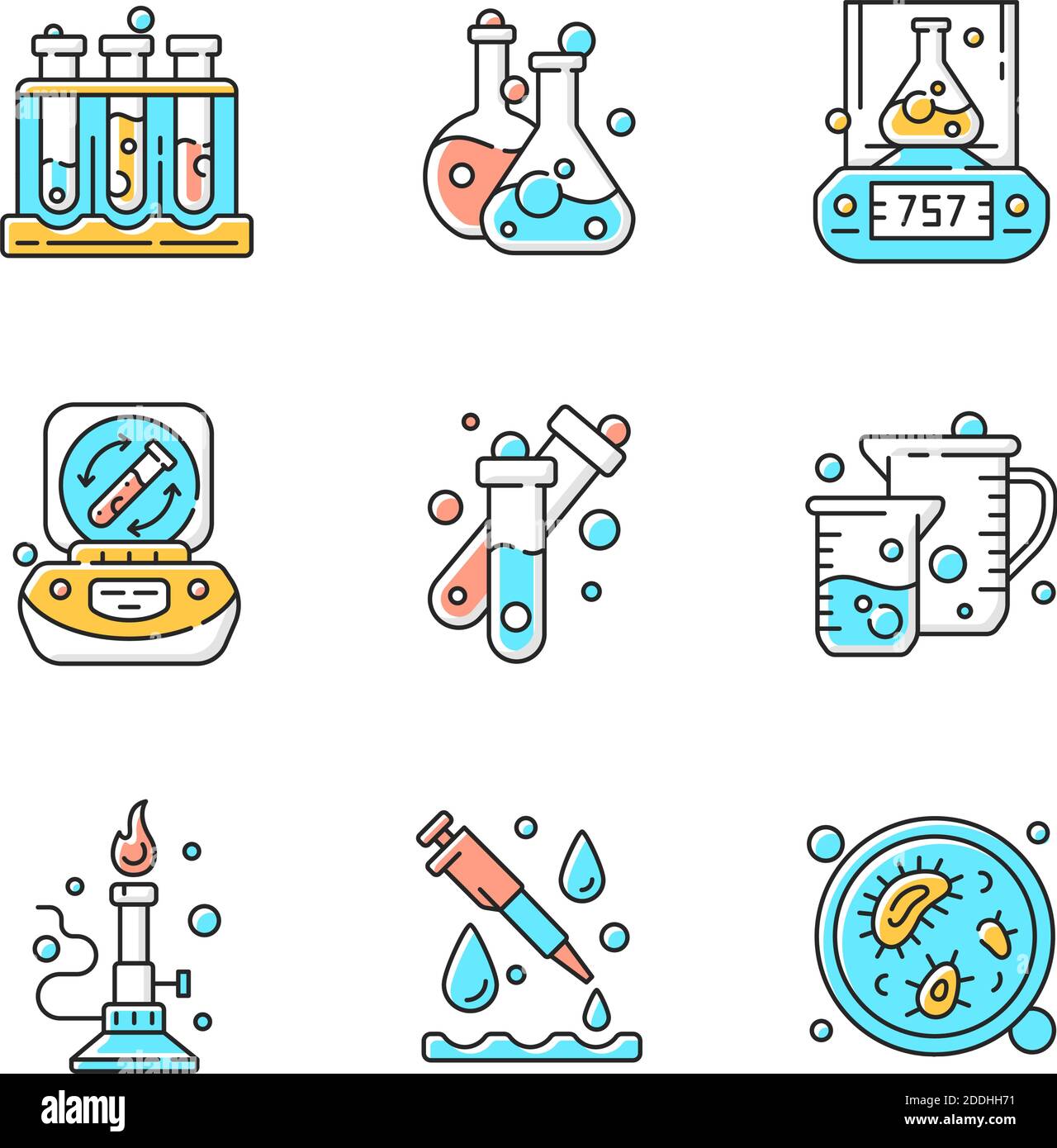 Laboratory equipment RGB color icons set Stock Vector Image & Art - Alamy