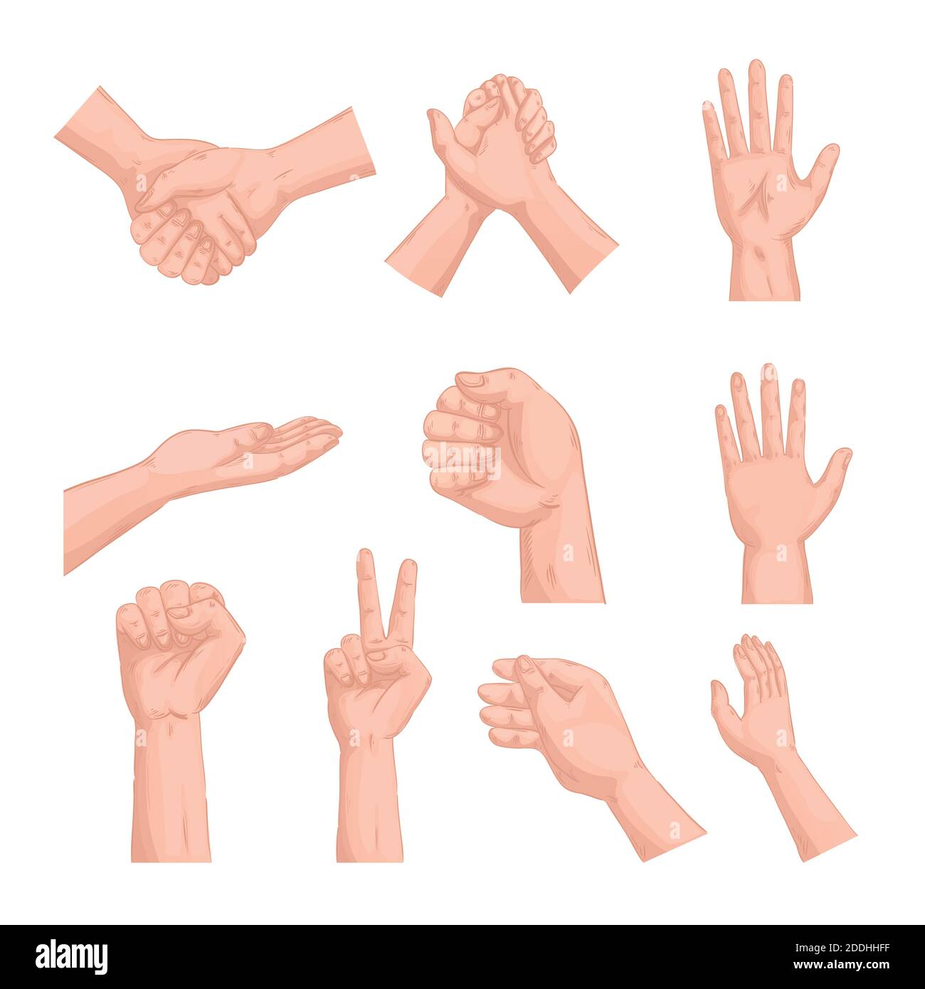 ten hands humans set symbols icons Stock Vector Image & Art - Alamy