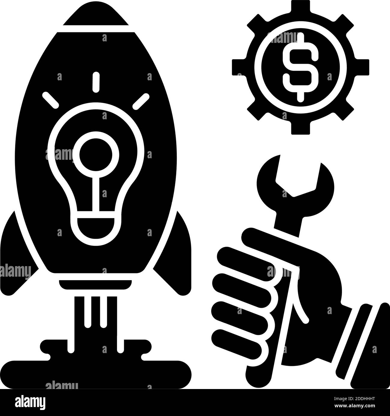 Startup support black glyph icon Stock Vector Image & Art - Alamy