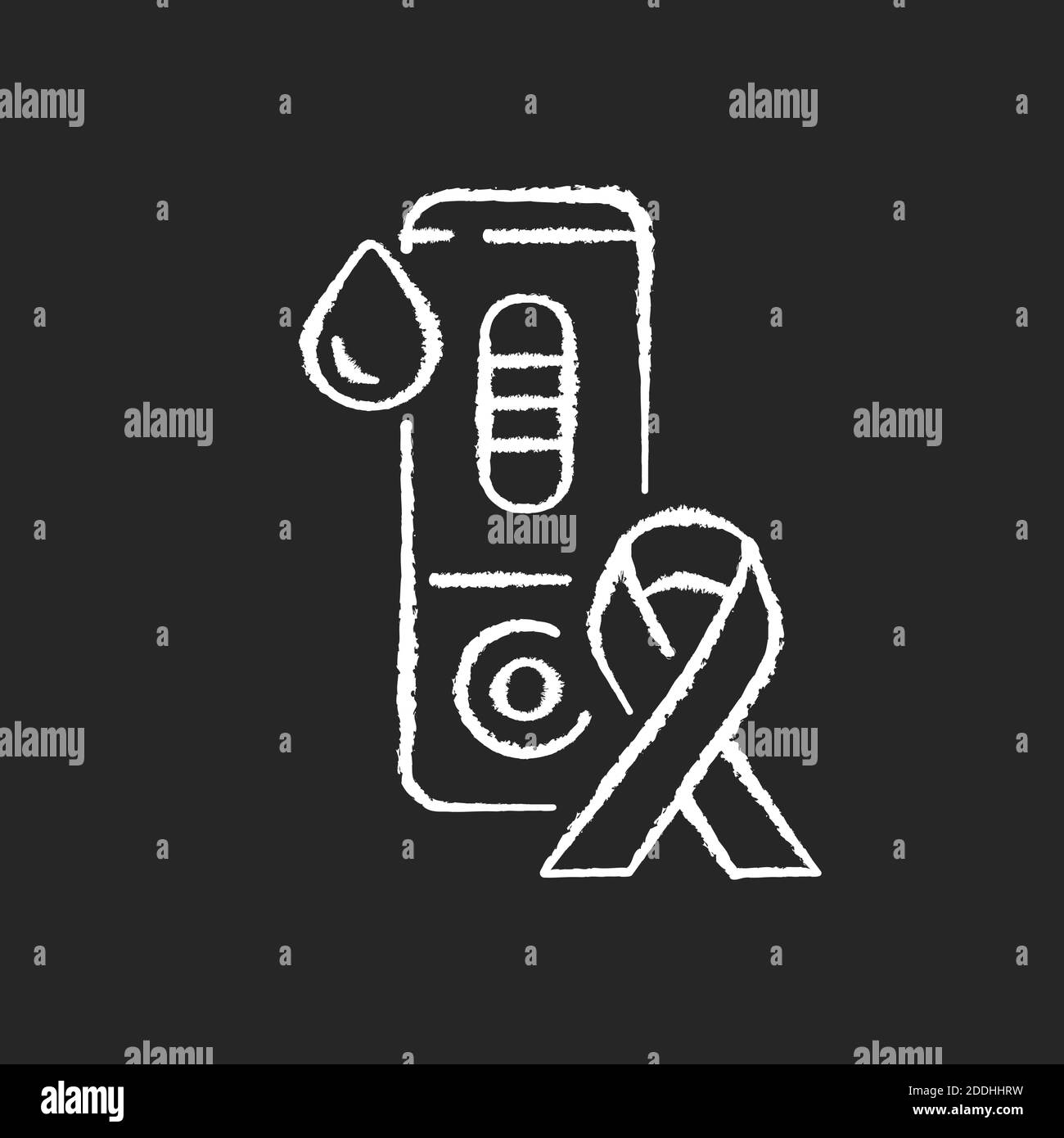 HIV test chalk white icon on black background Stock Vector Image & Art ...