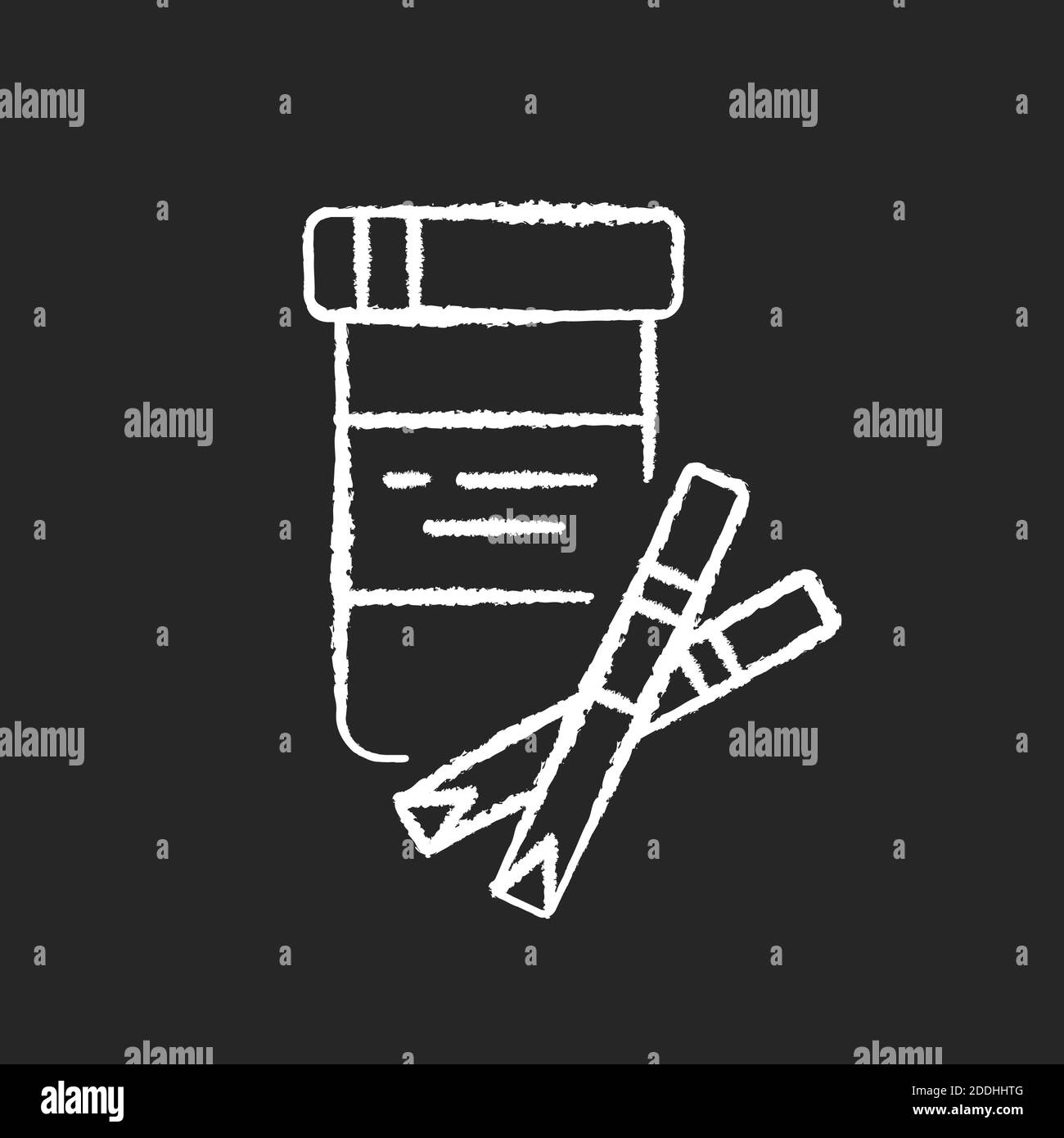 Lab test strips chalk white icon on black background Stock Vector Image ...