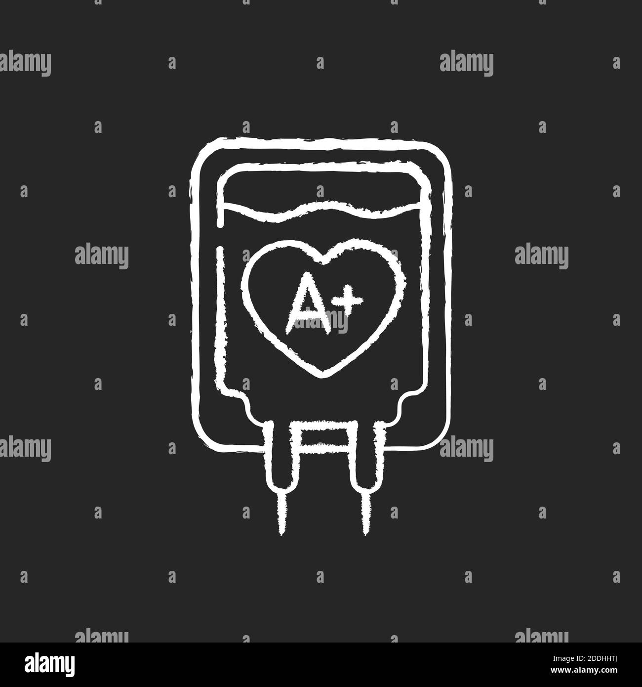 Blood group test chalk white icon on black background Stock Vector ...