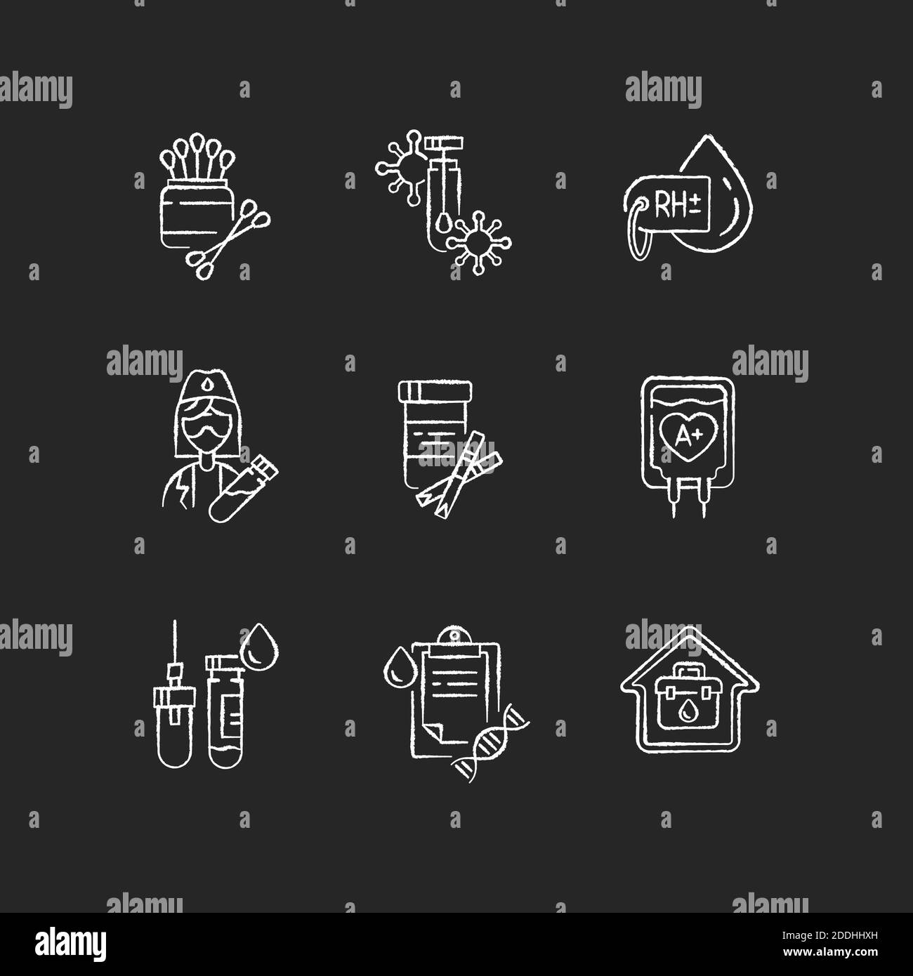 Medical diagnosis black glyph icons set on white space Stock Vector ...
