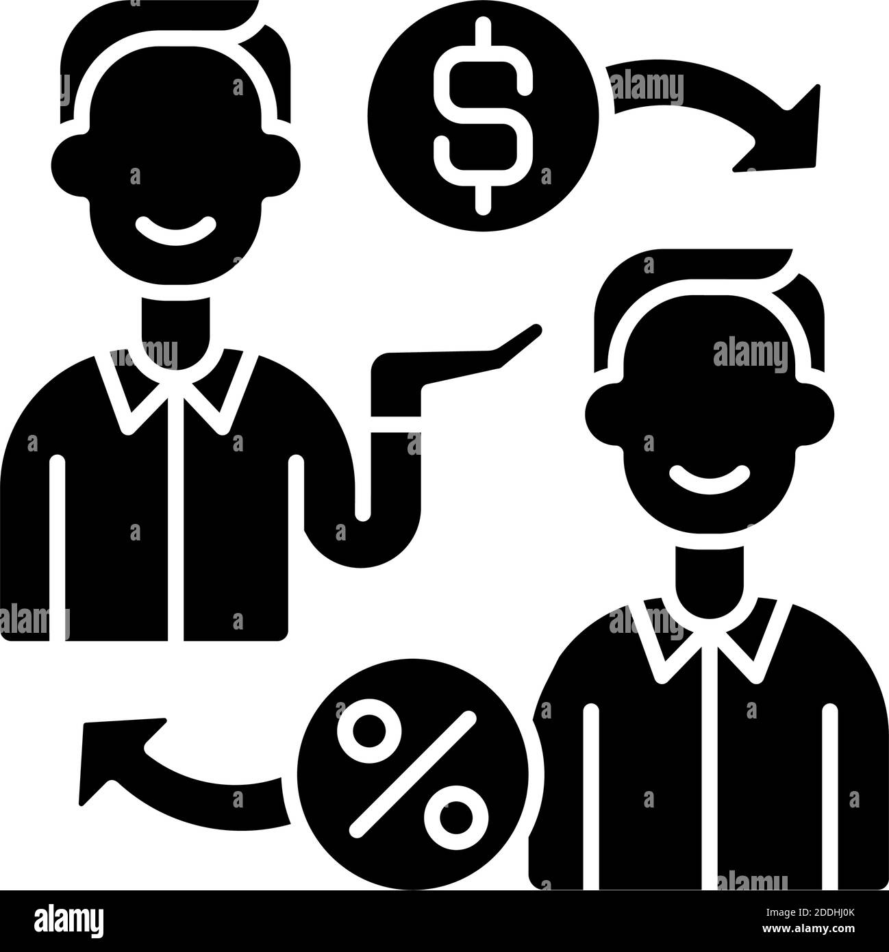 Peer to peer lending black glyph icon Stock Vector Image & Art - Alamy