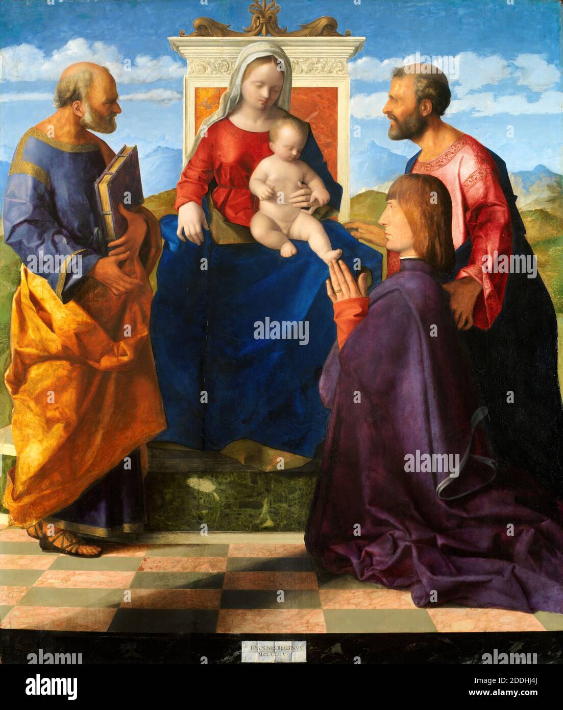 Madonna and Child Enthroned with Saints and Donor, 1505 By Giovanni ...