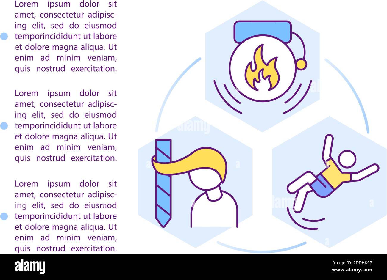 Unsafe working conditions concept icon with text Stock Vector Image ...