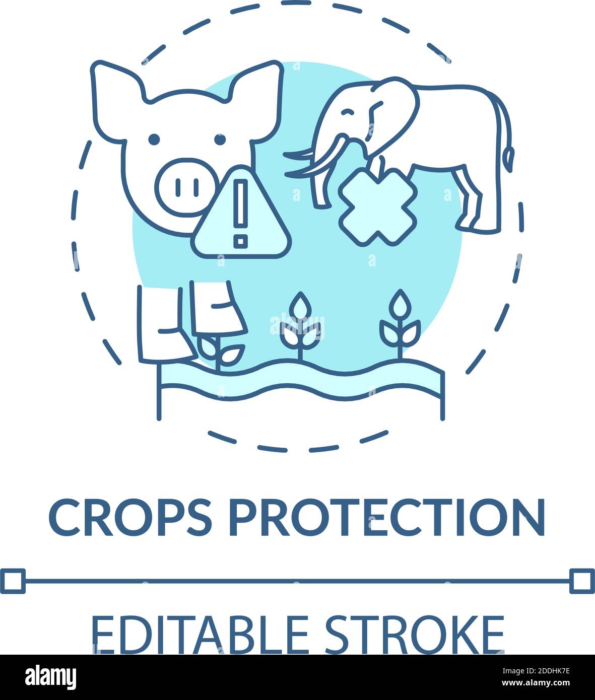 Crops protection turquoise concept icon Stock Vector Image & Art - Alamy