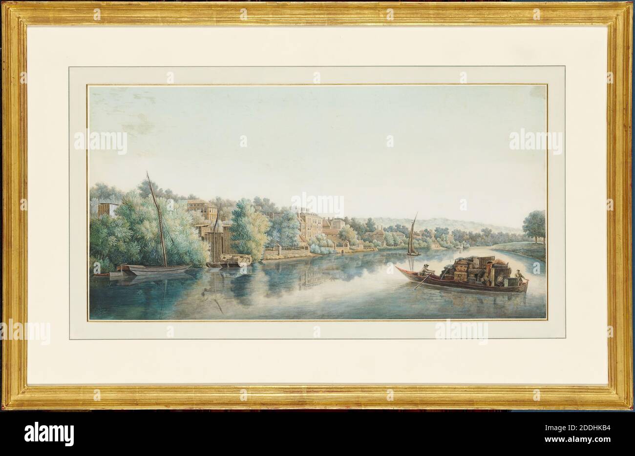 The Thames At Richmond, 1770-1780 William Marlow, Boat, Watercolour ...
