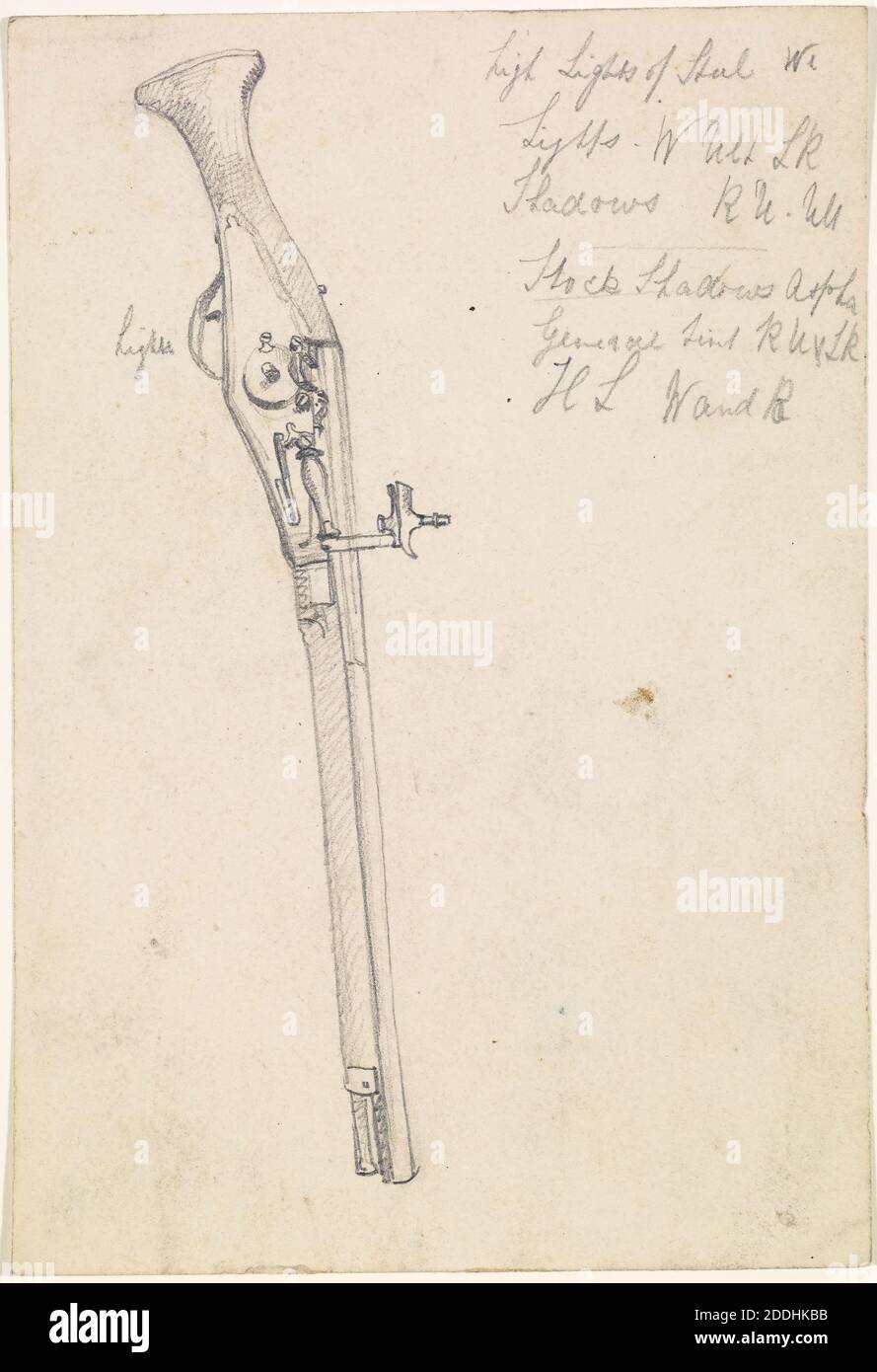 Study of a wheel lock Pistol, 1840-50 William Holman Hunt, Drawing, Ink ...