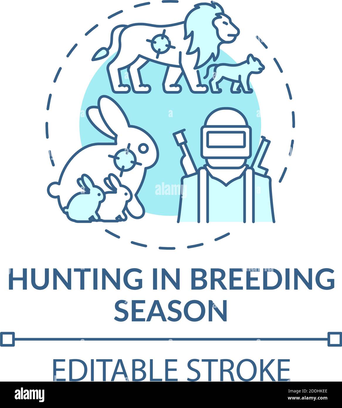 Hunting in breeding season turquoise concept icon Stock Vector Image ...