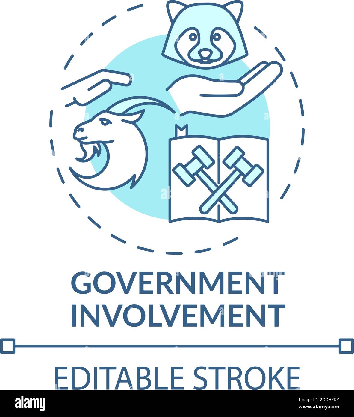 Government involvement turquoise concept icon Stock Vector Image & Art ...