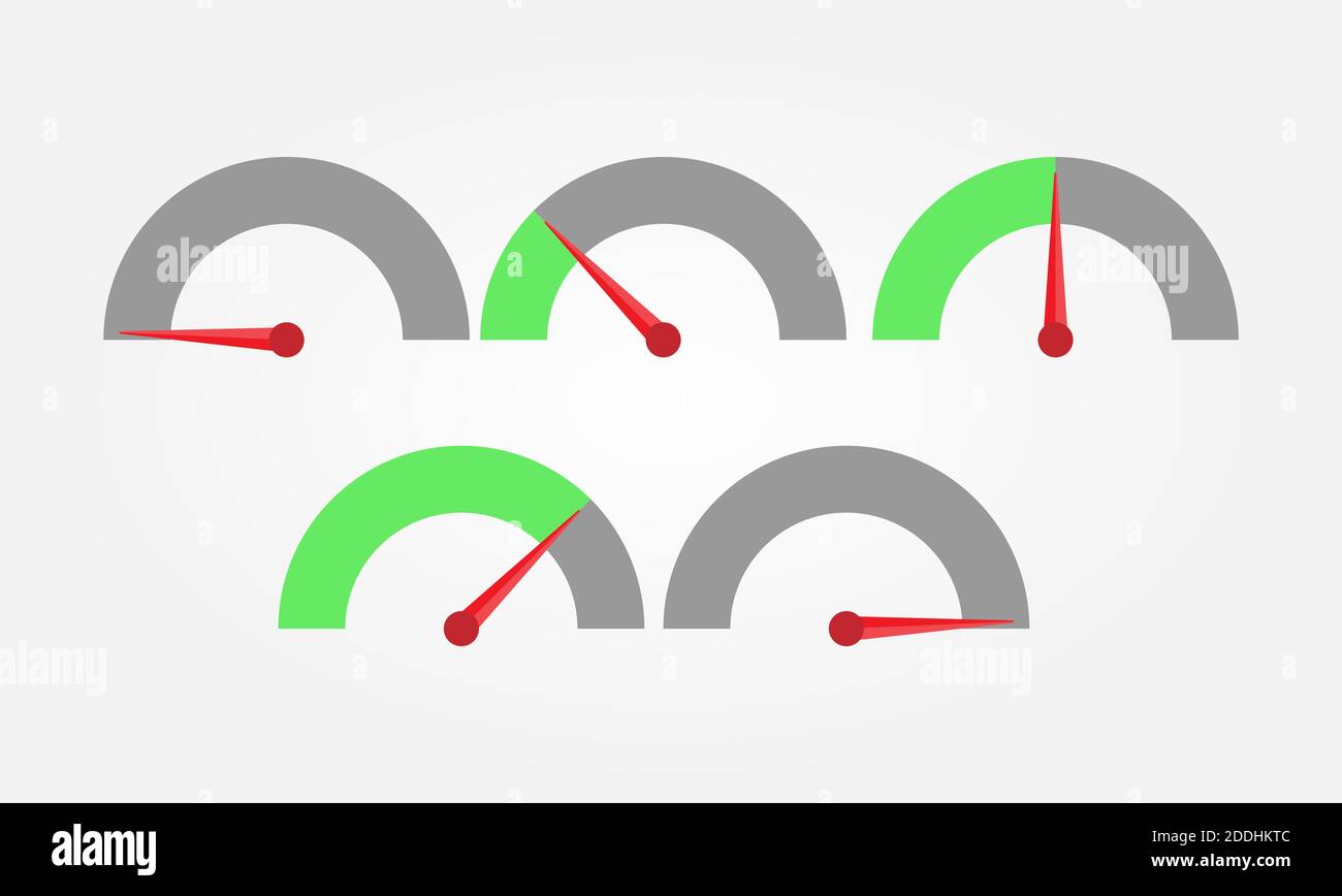 Instrument scale with p-colored sectors and different degrees of arrow ...