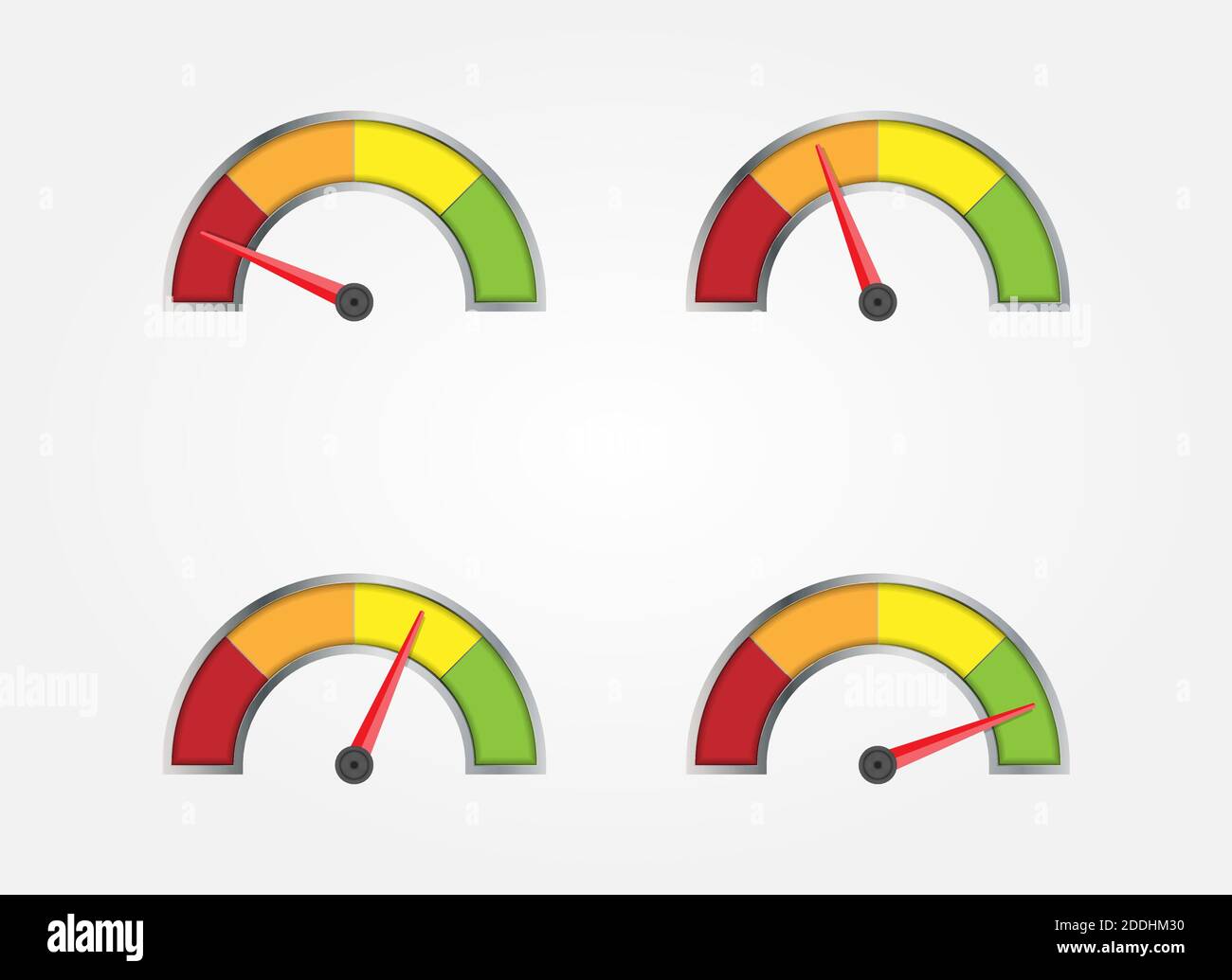 Instrument scale with p-colored sectors and different degrees of arrow ...