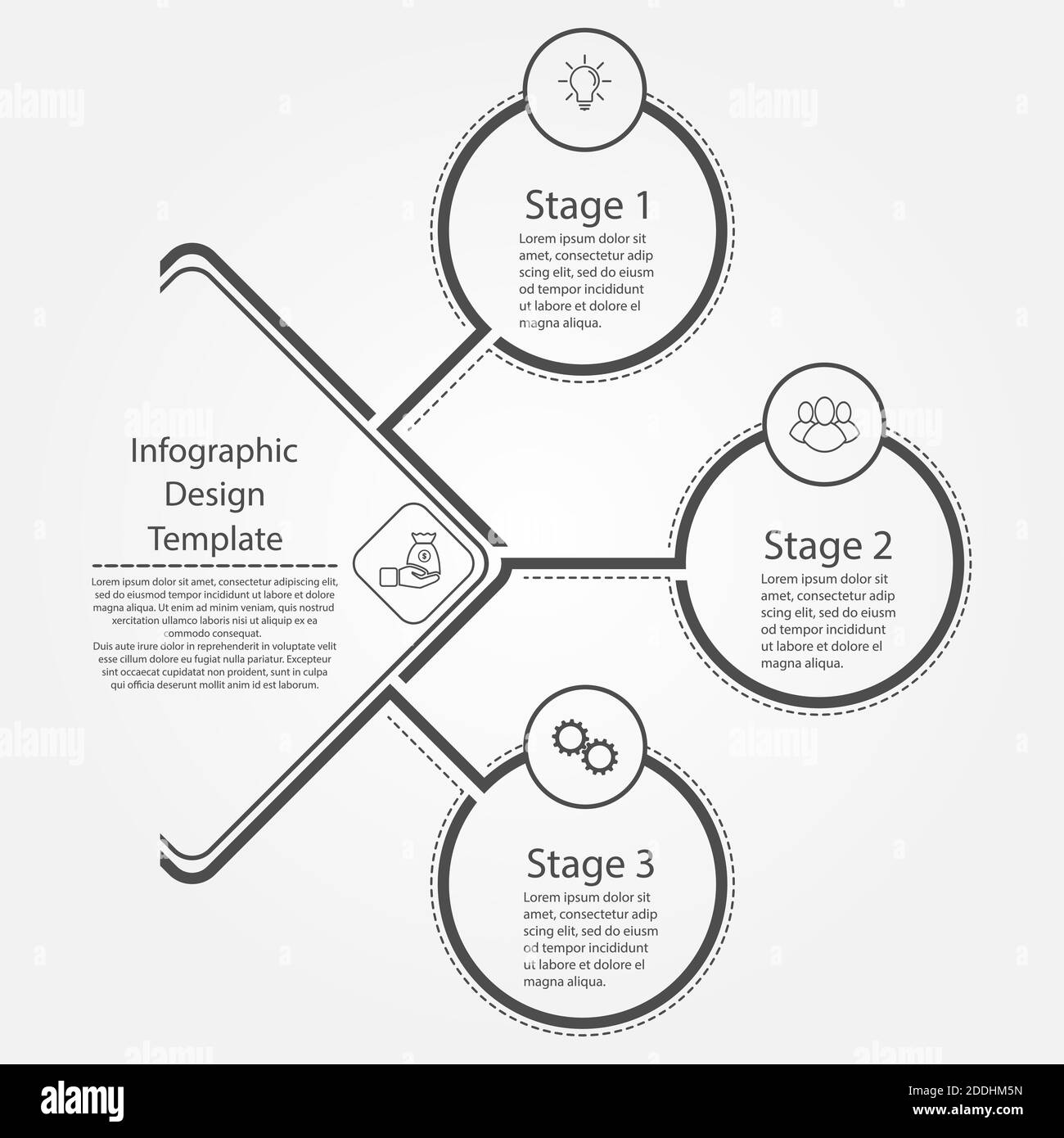 Infographic design template. Three steps to business success, training ...