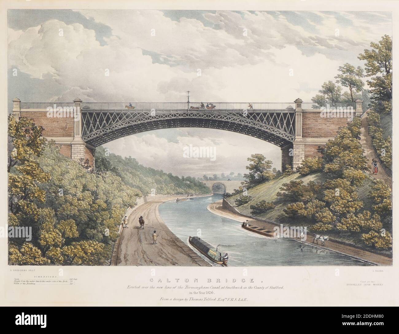 Galton Bridge, 1826 L Haghe (d.1885), Galton Bridge. Erected over the ...