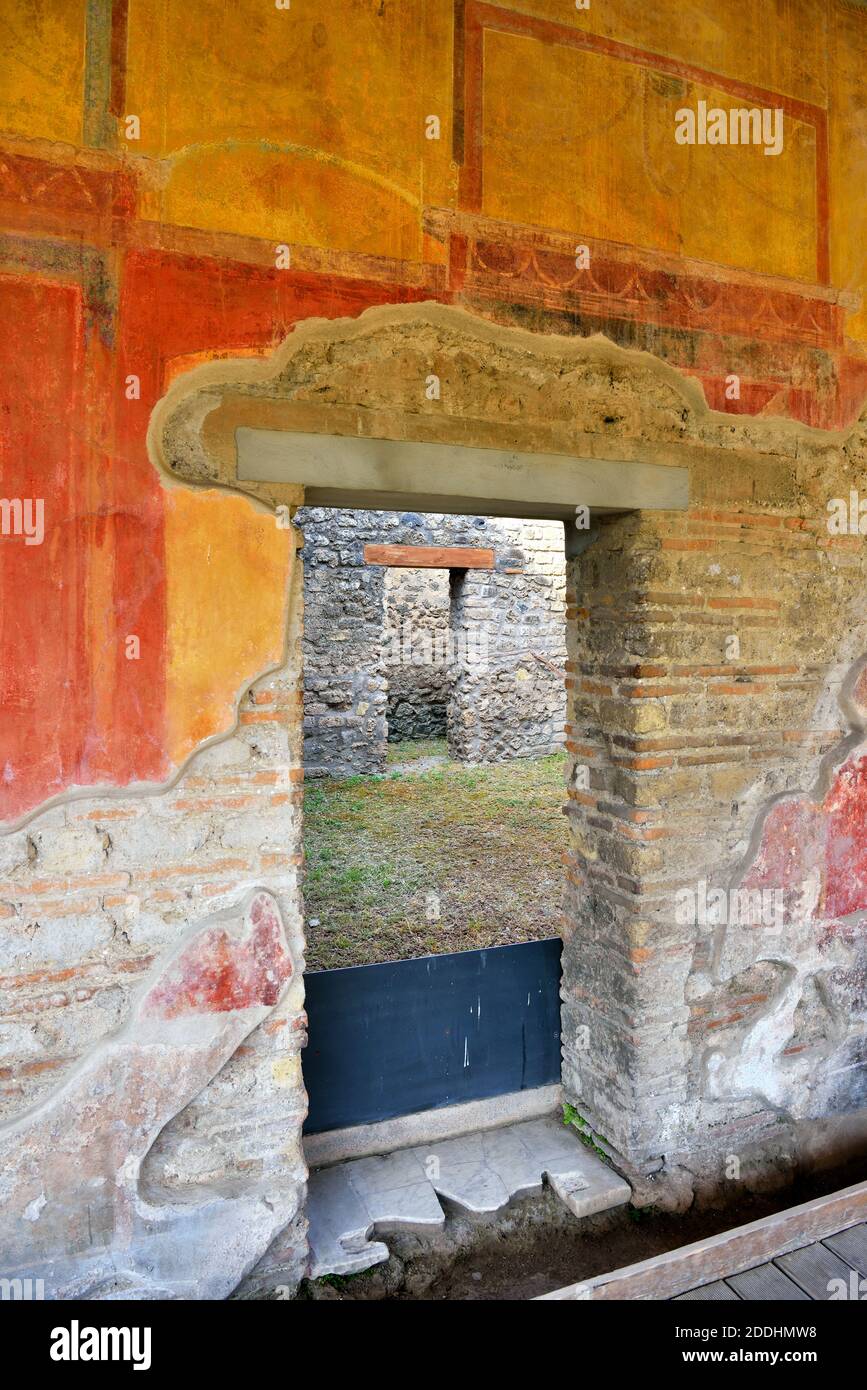 Ruins of Ancient Roman city of Pompeii Italy, was destroyed and buried ...