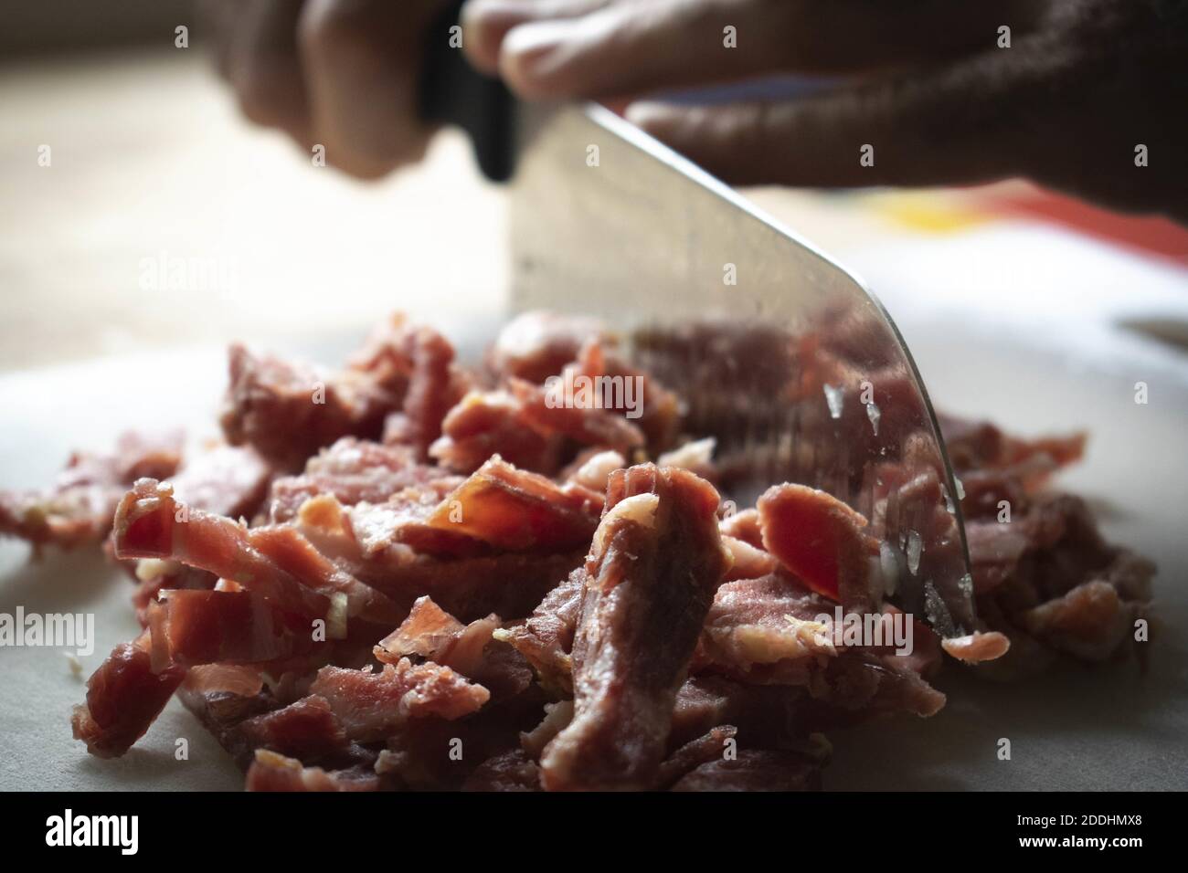 Hands people cooking meat hi-res stock photography and images - Alamy