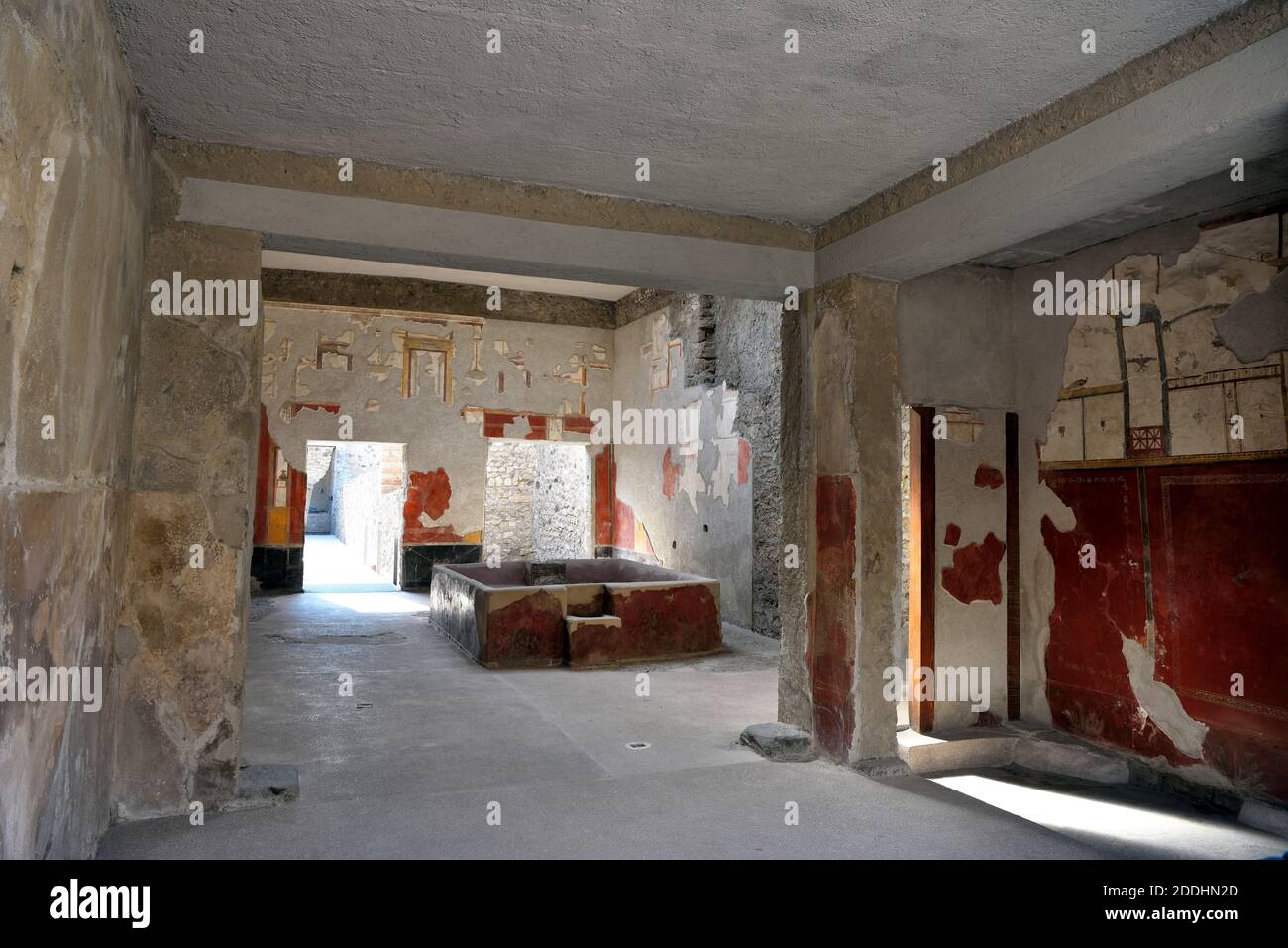 Ruins of Ancient Roman city of Pompeii Italy, was destroyed and buried ...
