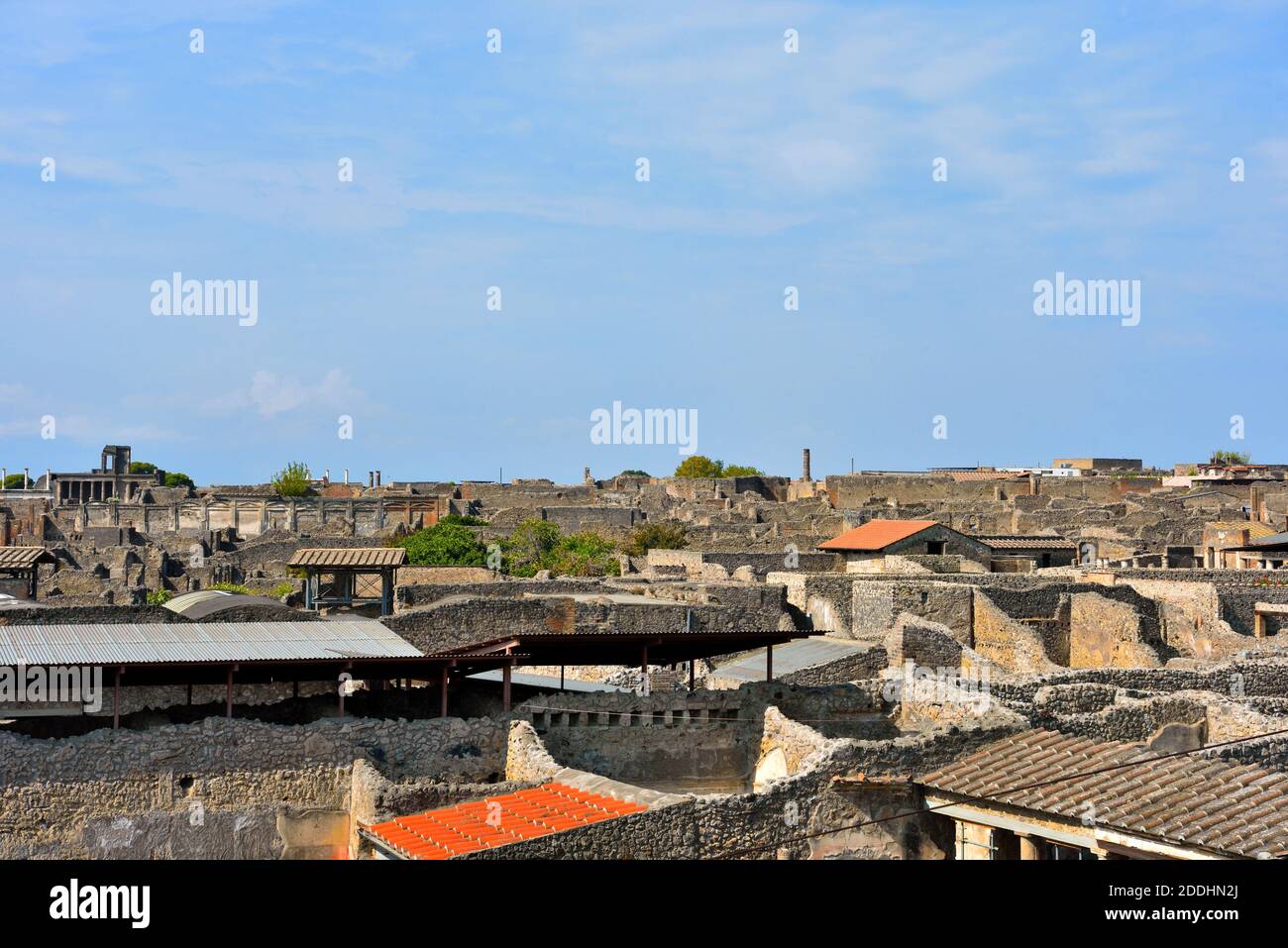 Ruins of Ancient Roman city of Pompeii Italy, was destroyed and buried ...