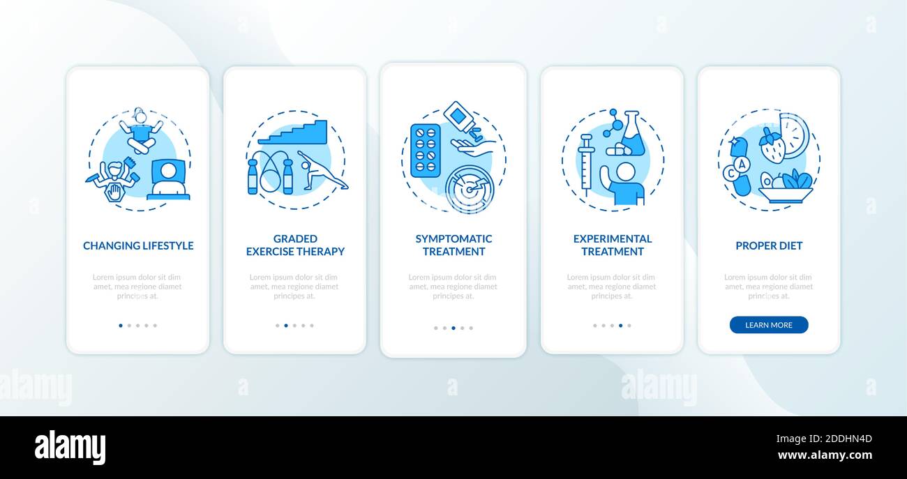 CFS treatment onboarding mobile app page screen with concepts Stock ...
