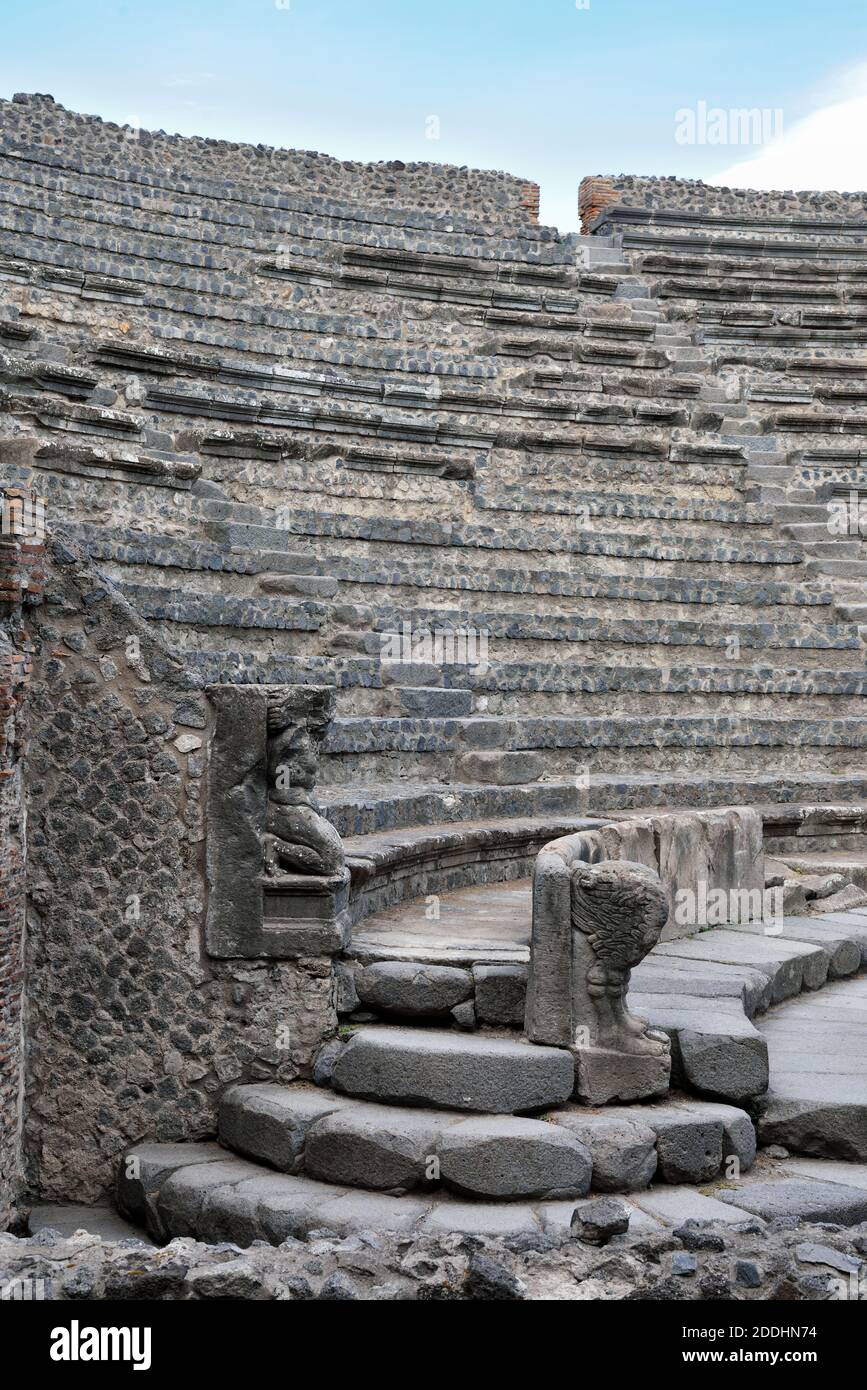 Amphitheatre in Pompeii, Ruins of Ancient Roman city, was destroyed and ...