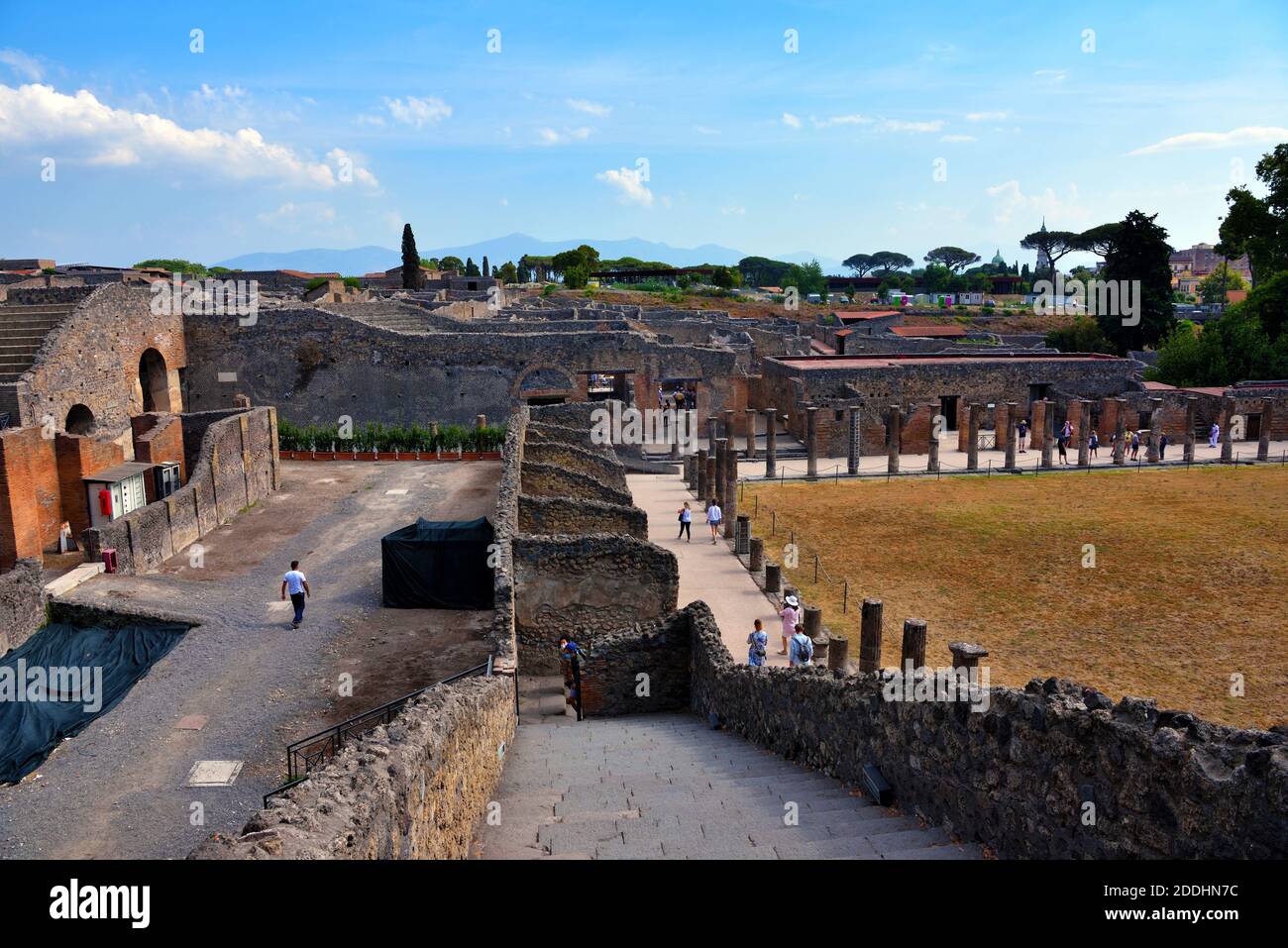 Ruins of Ancient Roman city of Pompeii Italy, was destroyed and buried ...