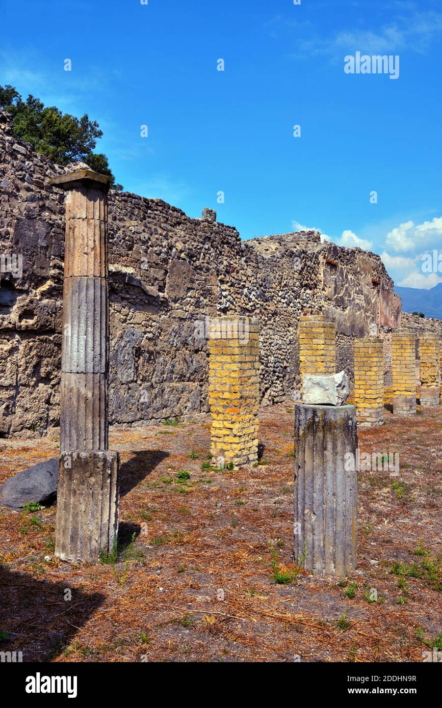 Ruins of Ancient Roman city of Pompeii Italy was destroyed and buried ...