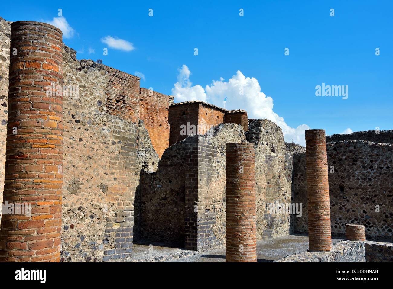 Ruins of Ancient Roman city of Pompeii Italy was destroyed and buried ...
