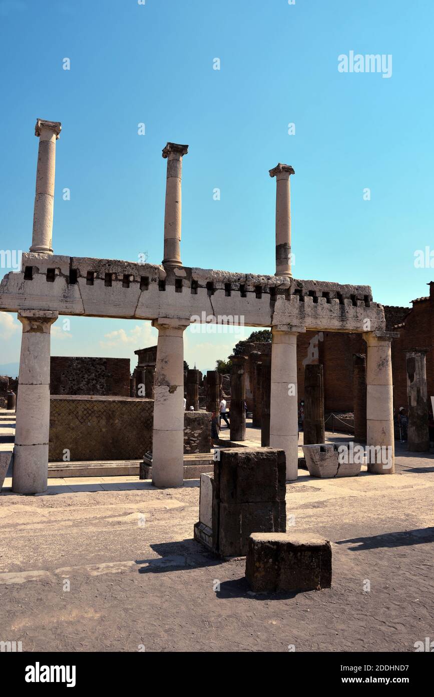 Ruins of Ancient Roman city of Pompeii Italy was destroyed and buried ...