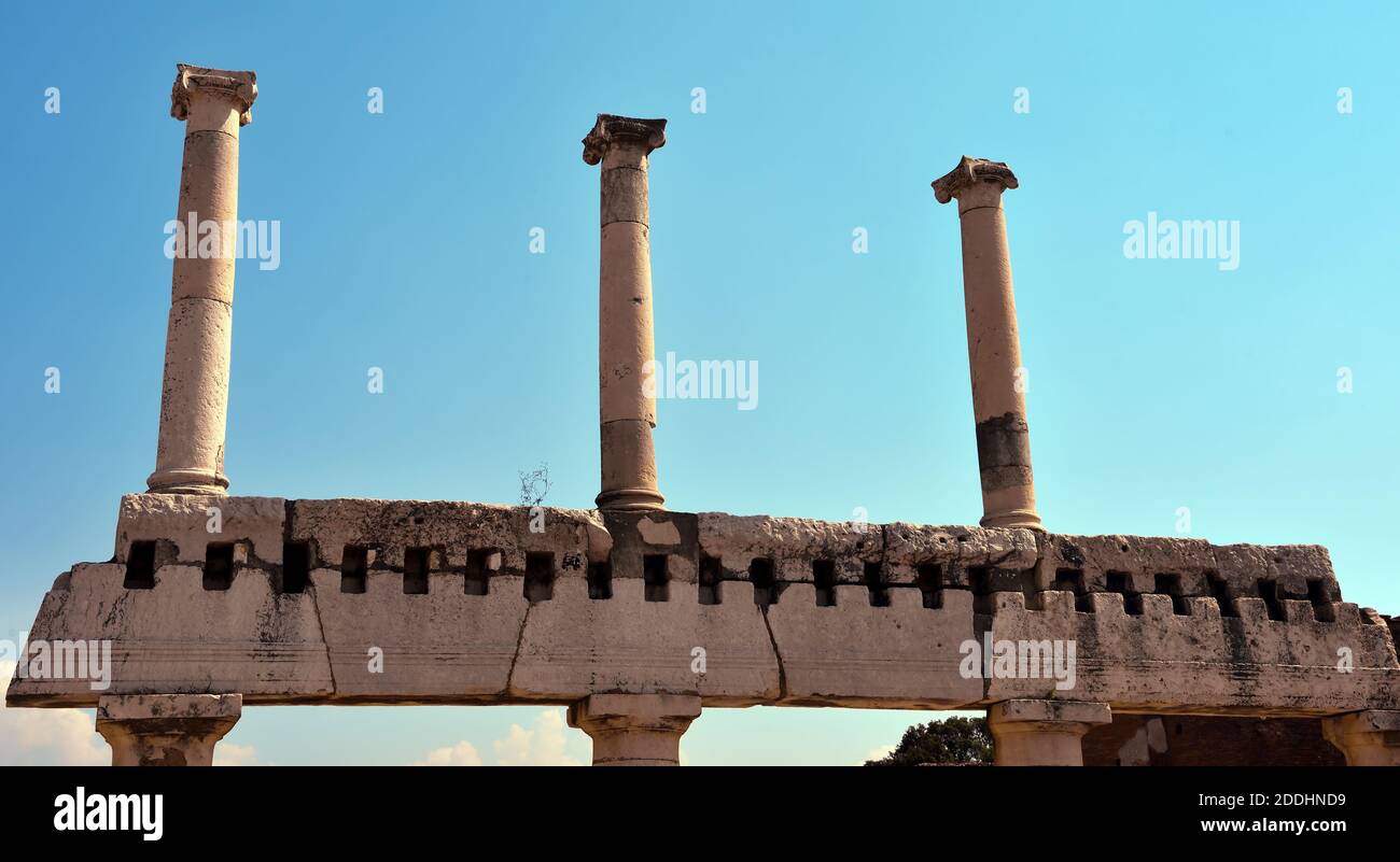 Ruins of Ancient Roman city of Pompeii Italy was destroyed and buried ...