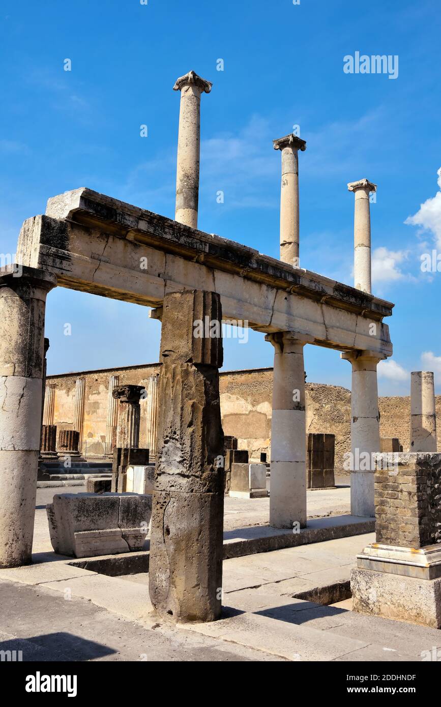 Ruins of Ancient Roman city of Pompeii Italy was destroyed and buried ...