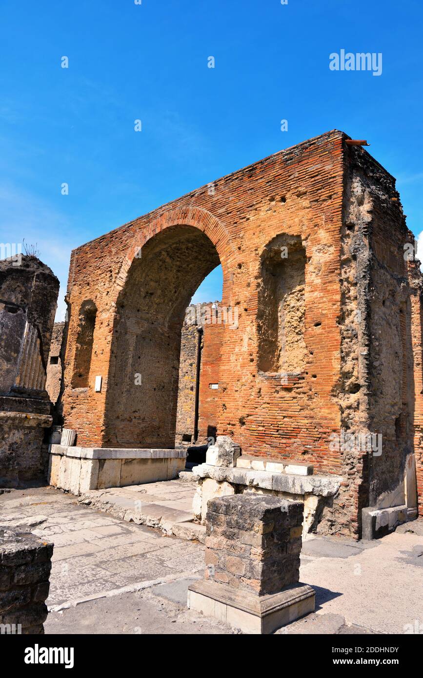 Ruins of Ancient Roman city of Pompeii Italy was destroyed and buried ...