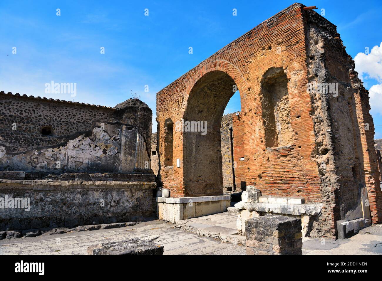 Ruins of Ancient Roman city of Pompeii Italy was destroyed and buried ...