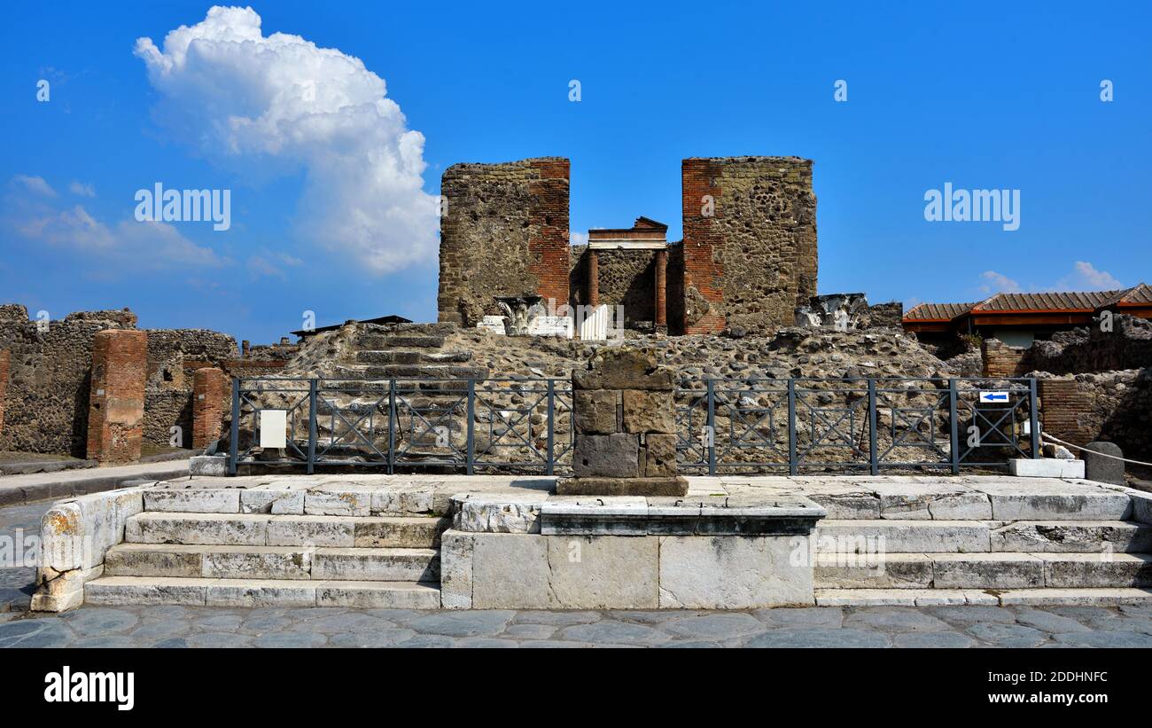 Ruins of Ancient Roman city of Pompeii Italy, was destroyed and buried ...