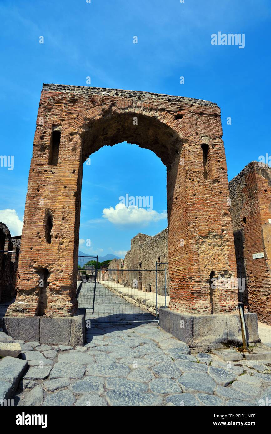 Ruins of Ancient Roman city of Pompeii Italy was destroyed and buried ...