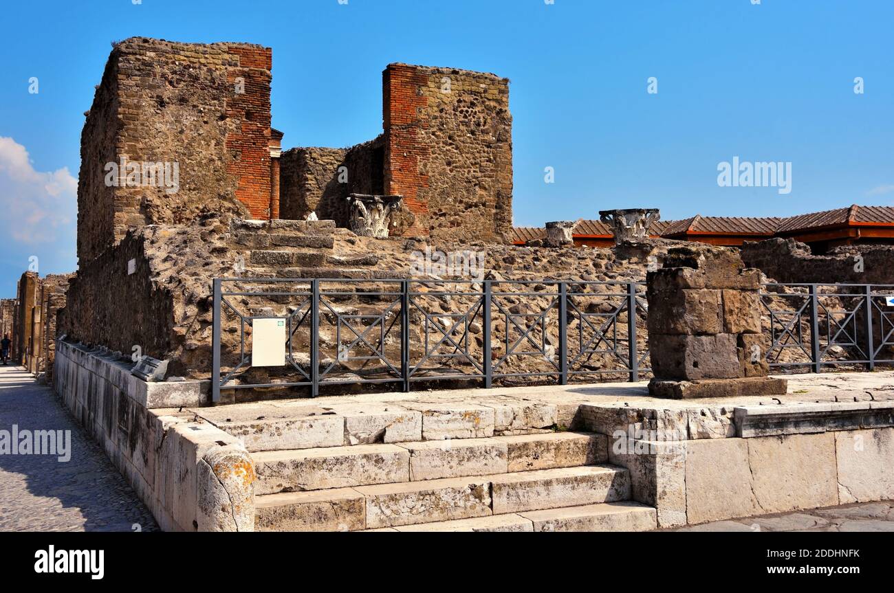 Ruins of Ancient Roman city of Pompeii Italy was destroyed and buried ...