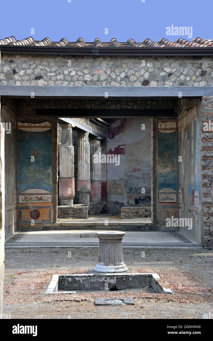 Ruins of Ancient Roman city of Pompeii Italy, was destroyed and buried ...