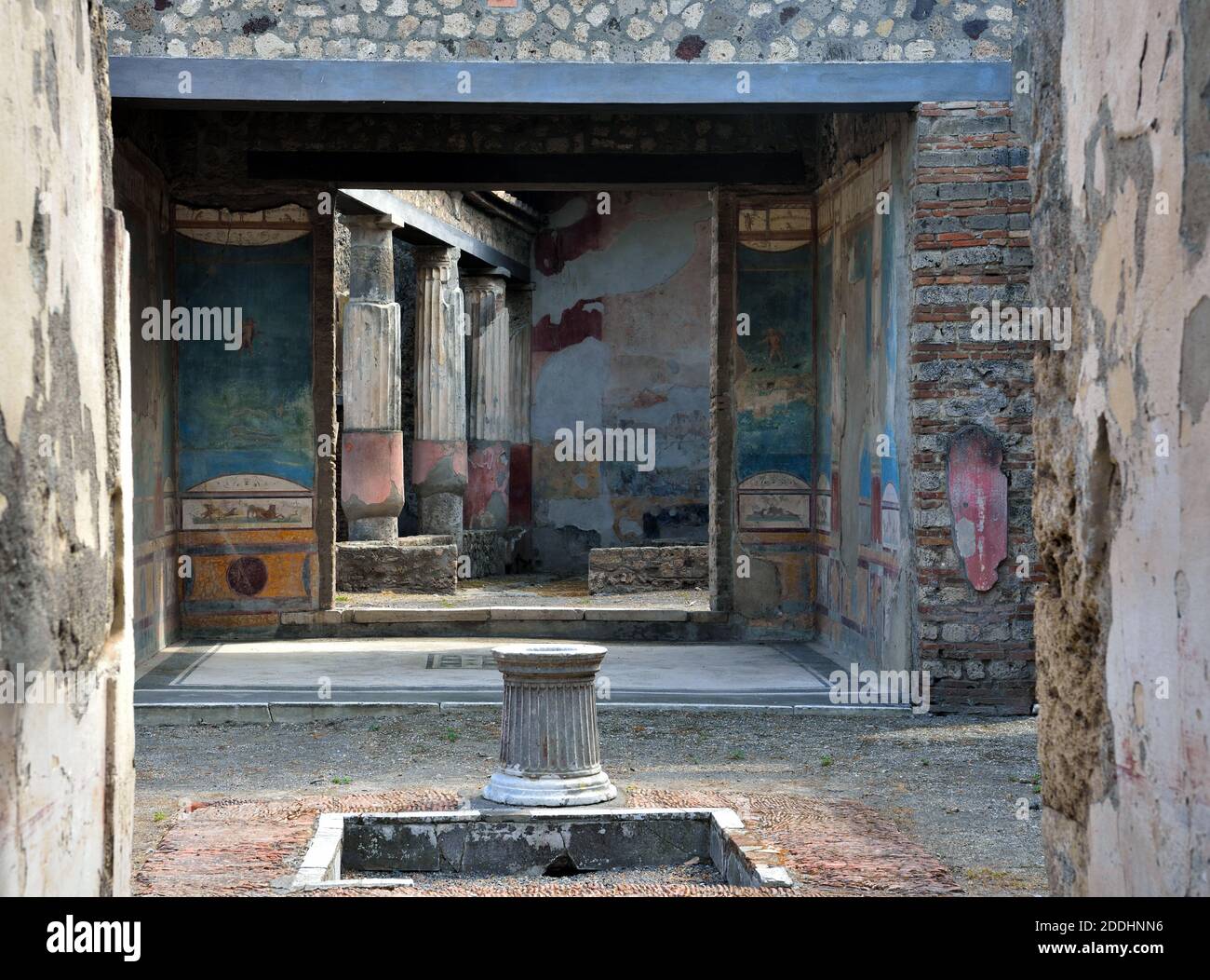 Ruins of Ancient Roman city of Pompeii Italy, was destroyed and buried ...