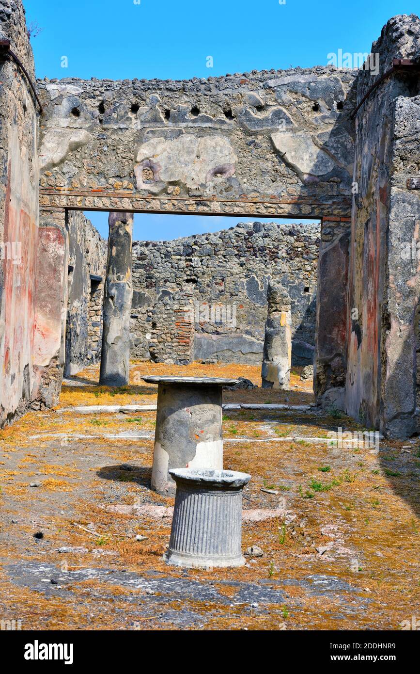 Ruins of Ancient Roman city of Pompeii Italy was destroyed and buried ...