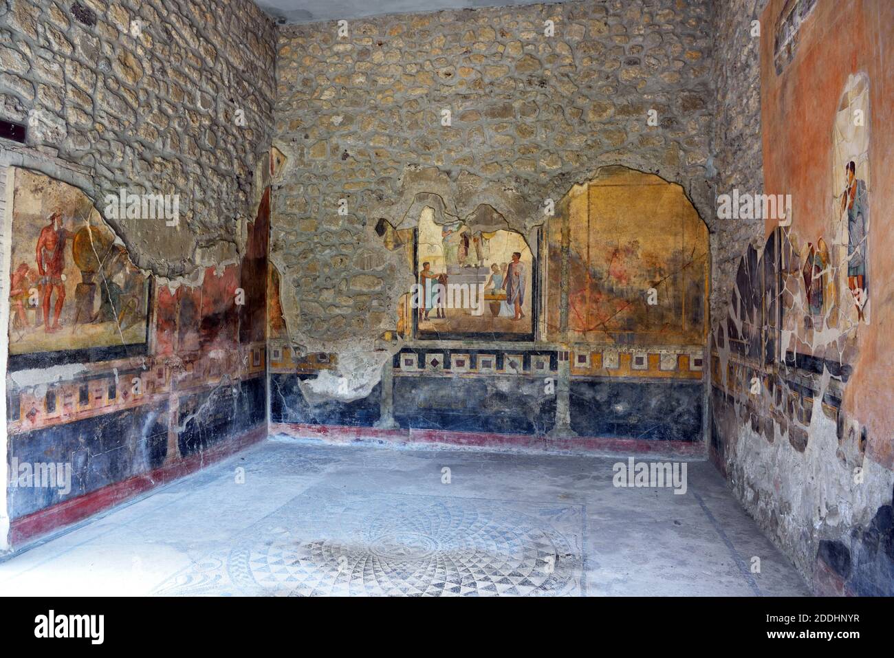 Ruins of Ancient Roman city of Pompeii Italy, was destroyed and buried ...