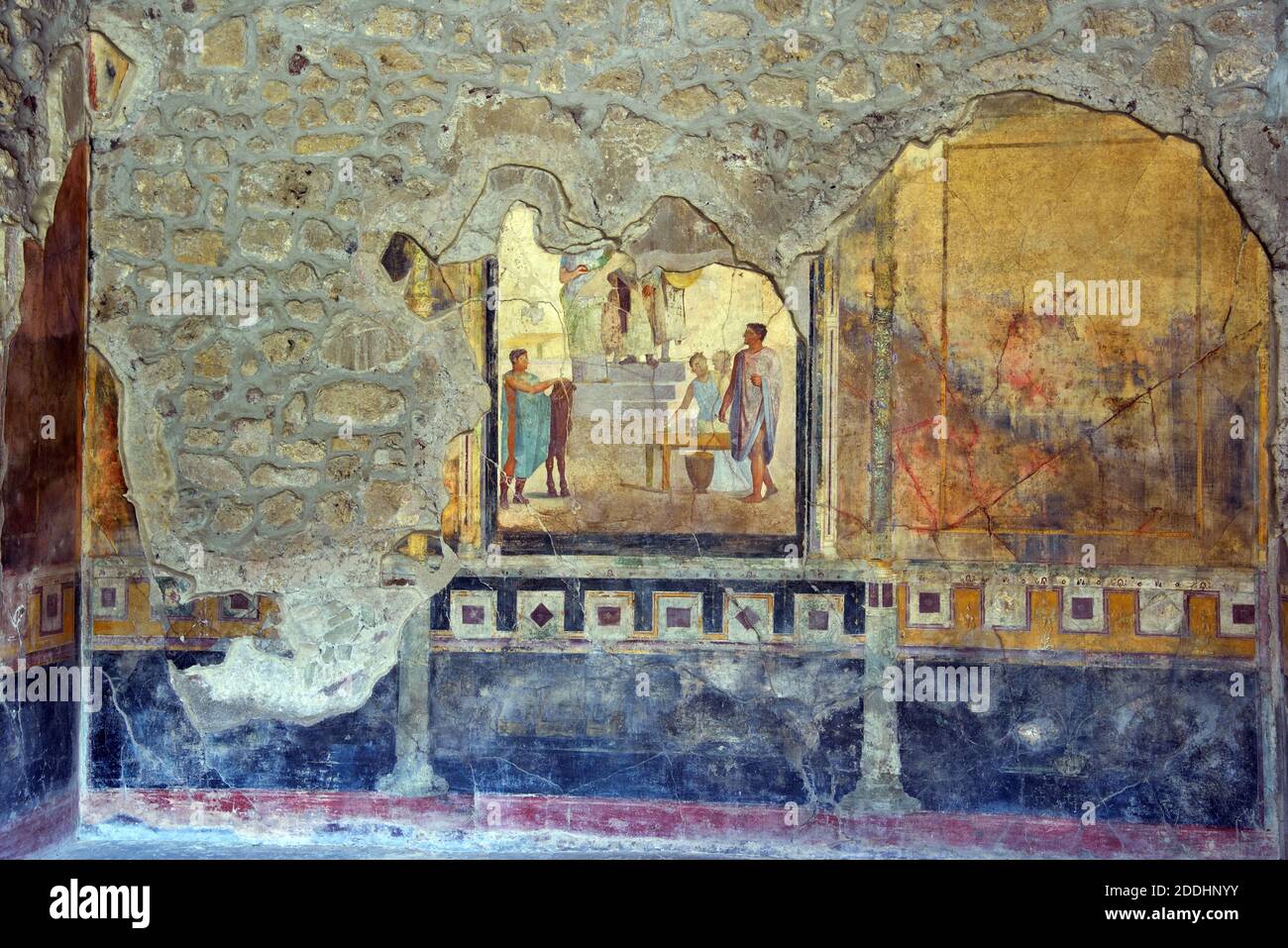 Ruins of Ancient Roman city of Pompeii Italy, was destroyed and buried ...