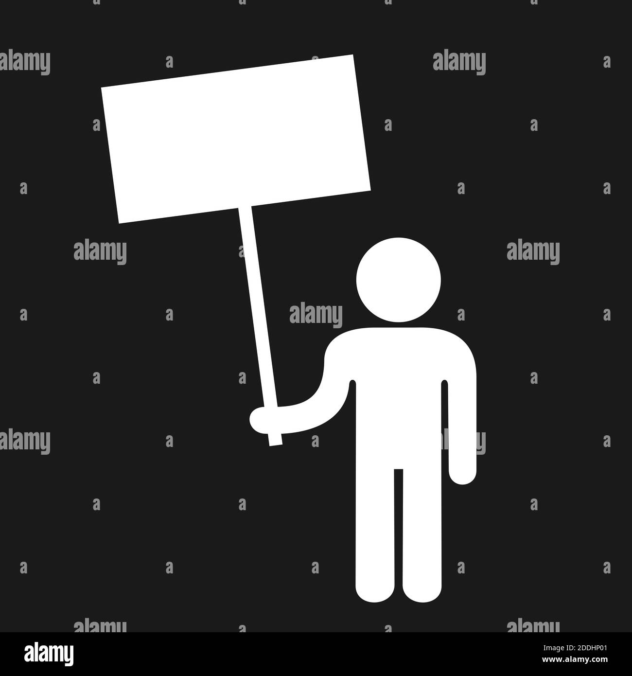 Vector icon of protester / demonstrator on demonstration / protest ...