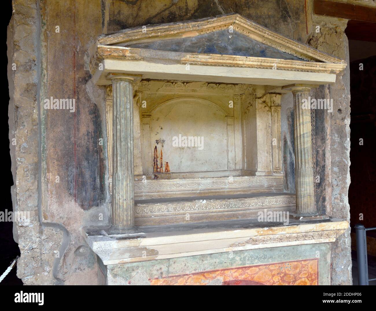 Ruins of Ancient Roman city of Pompeii Italy, was destroyed and buried ...