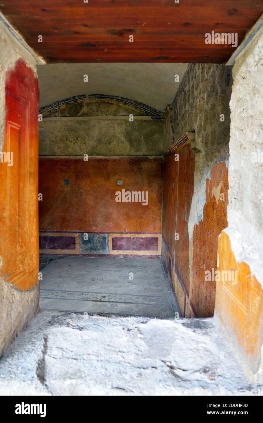 Ruins of Ancient Roman city of Pompeii Italy, was destroyed and buried ...