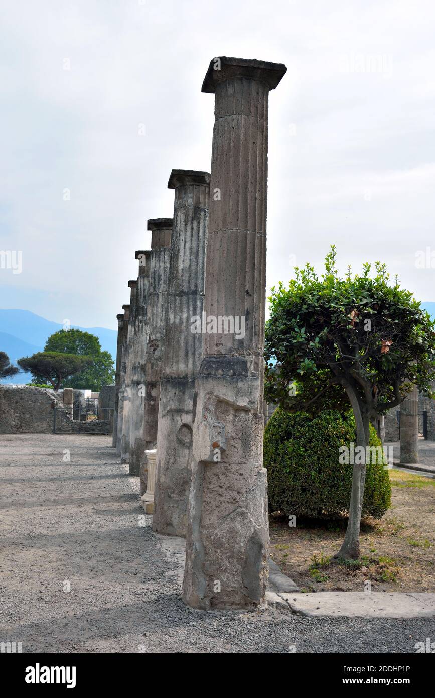 Ruins of Ancient Roman city of Pompeii Italy was destroyed and buried ...